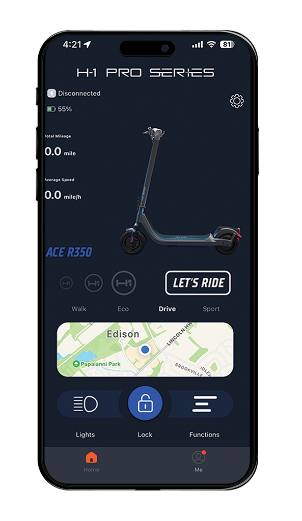 H-1 Pro Series™ Ace R350 E-Scooter | Hover-1 Rideables